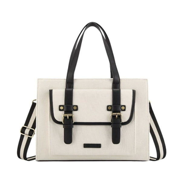 Ecosusi Bolso Tote Lienzo de Olivia para notebook 13" - Blanco y Negro | Lider
