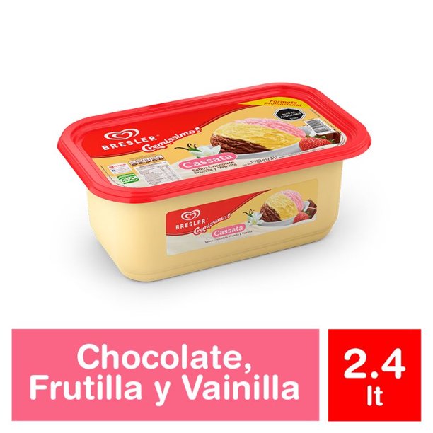 Helado Trisabor Chocolate, Frutilla y Vainilla Cassata, 2,4 L | Lider