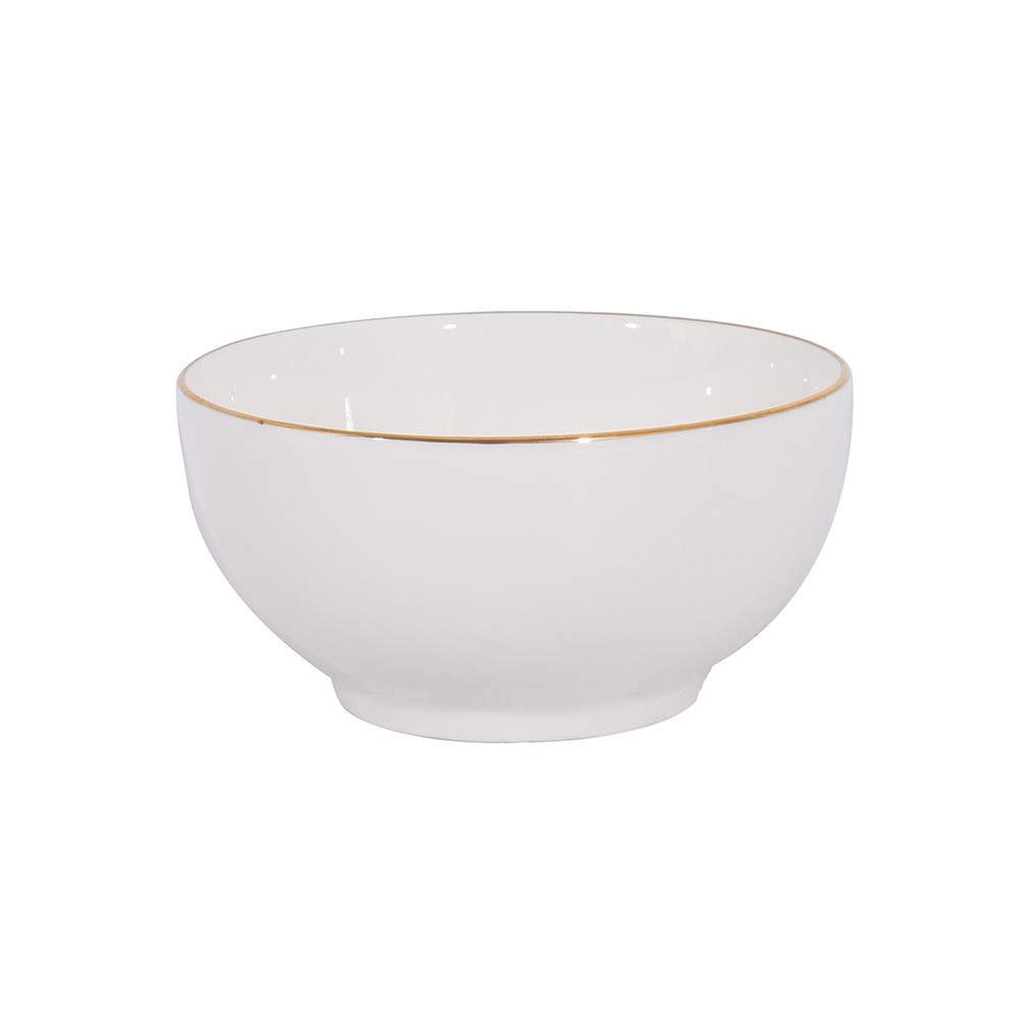 Bowl porcelana blanca Royal 15cm con borde dorado - Para frutas y ...