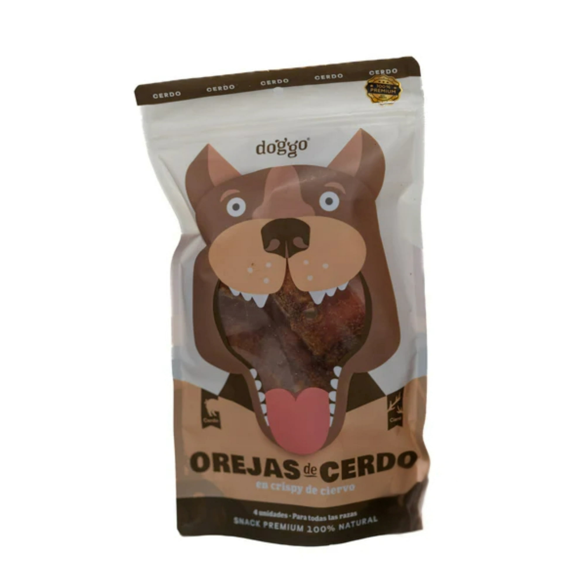 Snack Perros Orejas de Cerdo con Apanado de Ciervo (4 Un) - Doggo | Lider