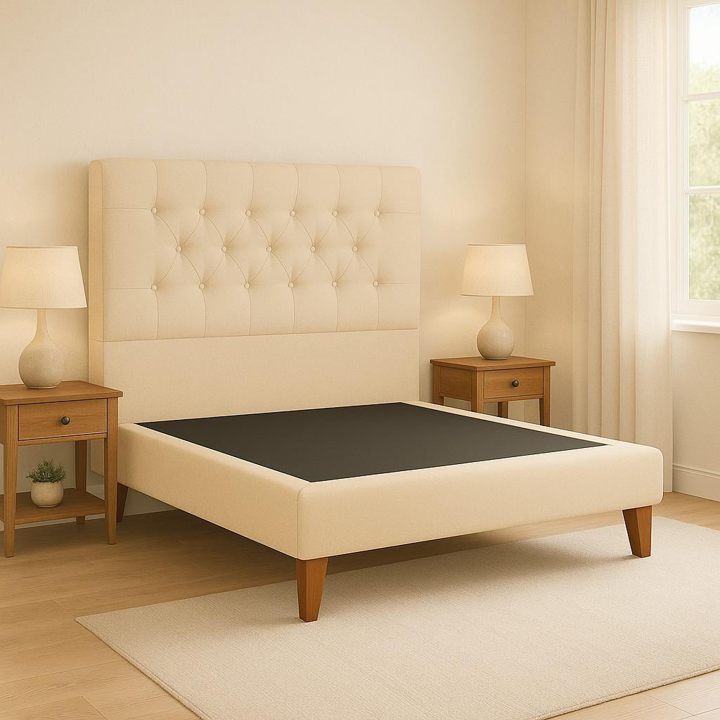Cama Plaza y Media Beige Respaldo + Base | Lider