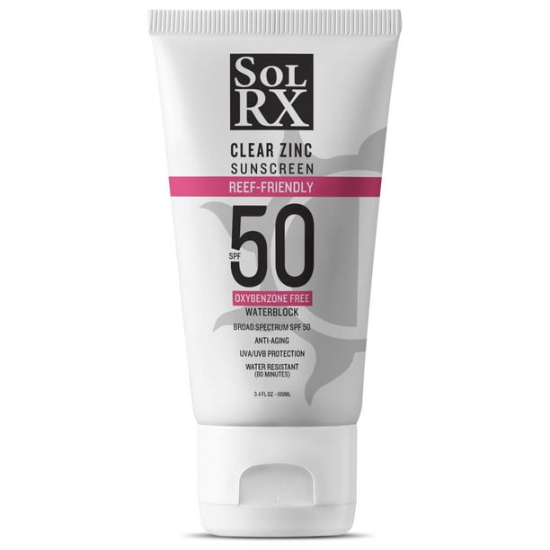 Protector solar SolRx MINERAL+ SPF 50 resistente al agua con óxido de ...
