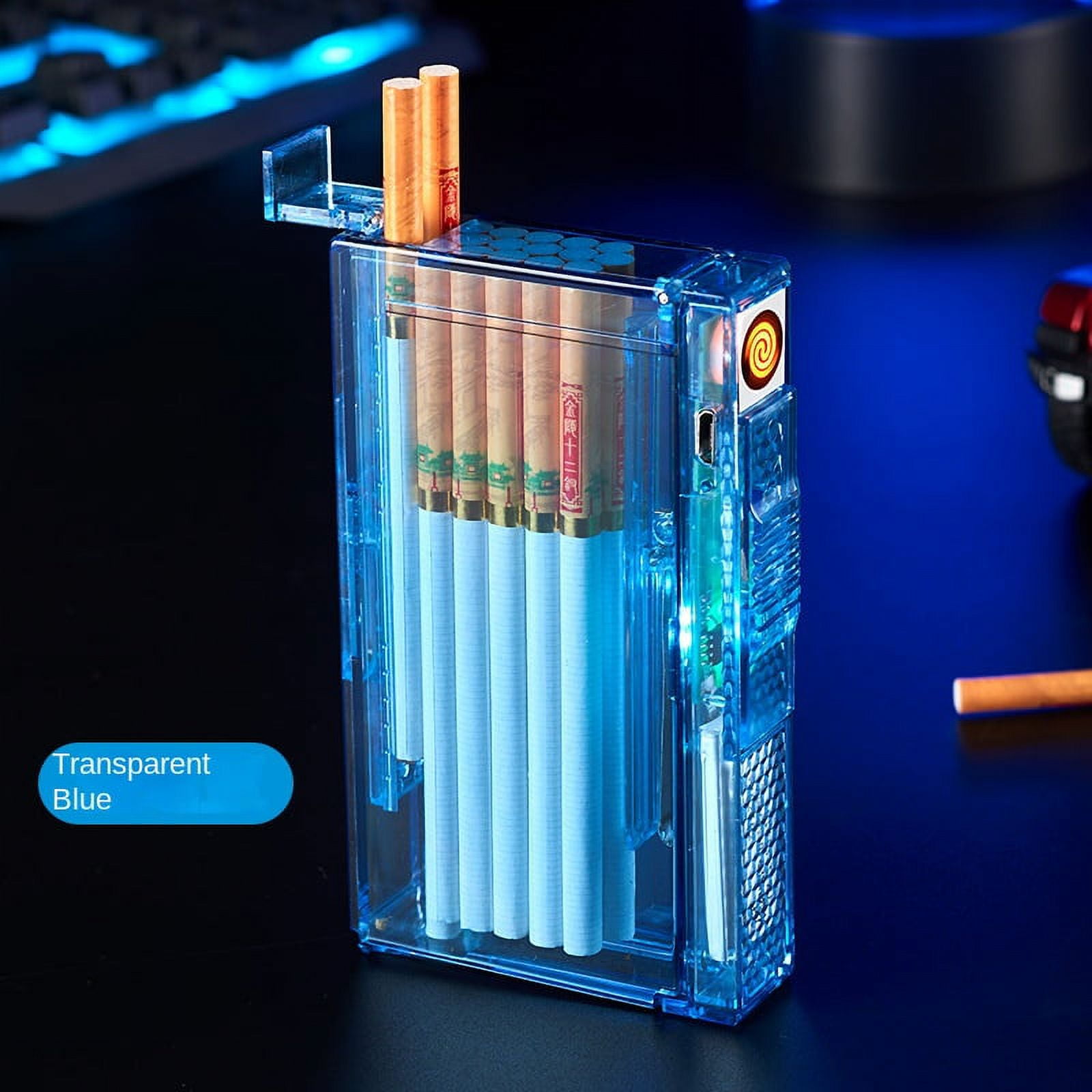 Transparent Automatic Cigarette Box Lighter Charging Two In One ...