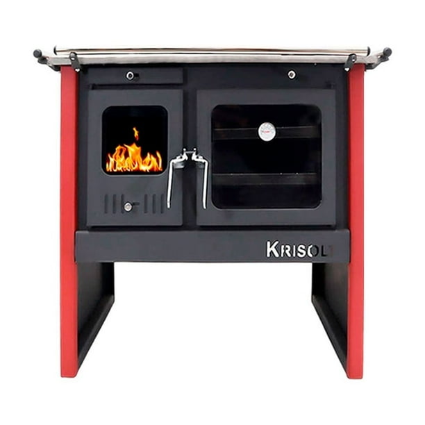 Cocina a Leña combustión lenta KA90 Rojo | Lider