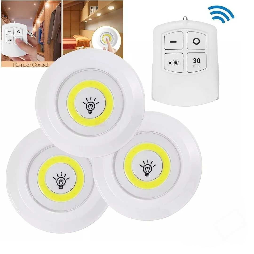 Set 3 Luz Led Portátil Control Remoto Timer Dimer | Lider