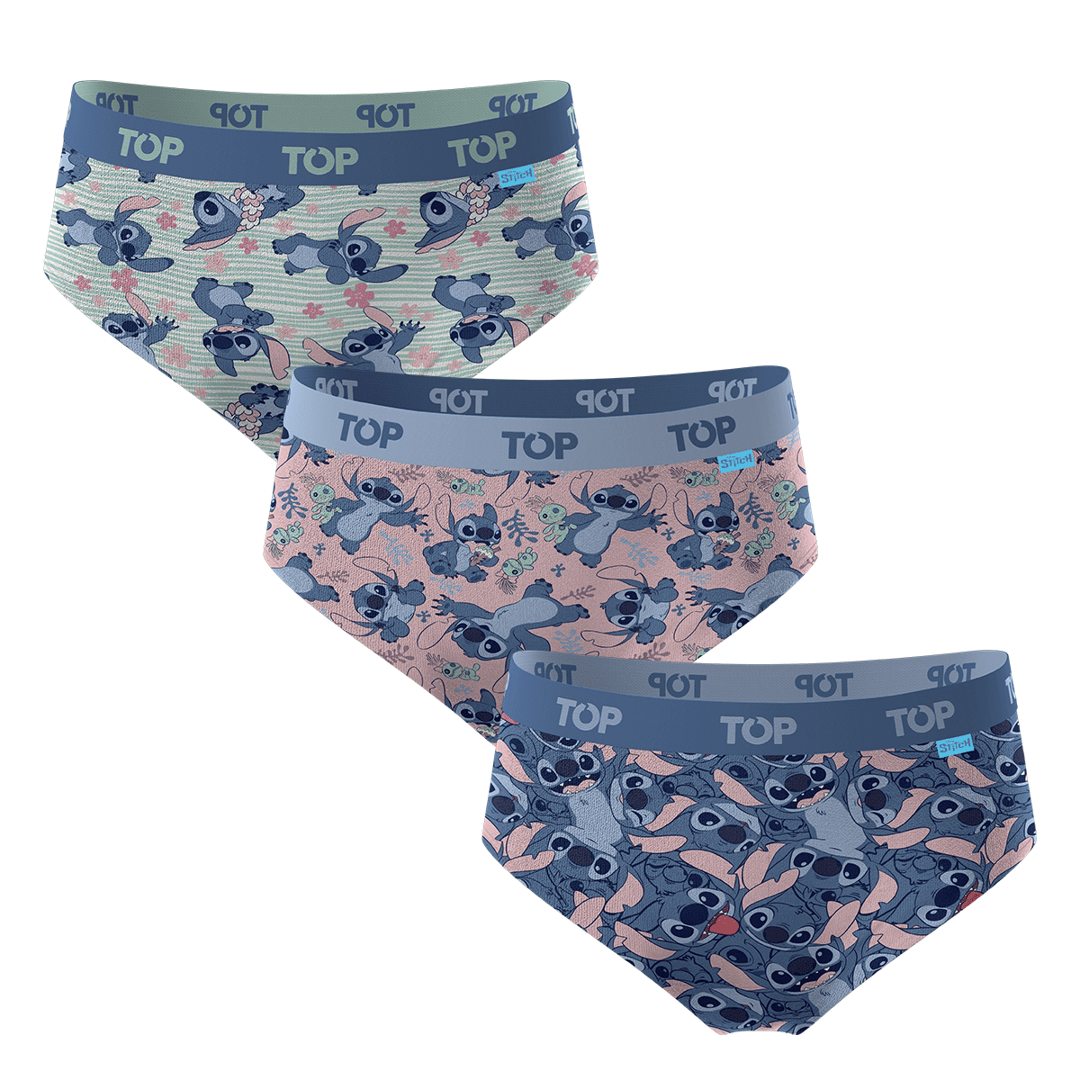 Calzón Pantaletas NIÑA Algodón Pack 3 Stitch C1 TOP | Lider