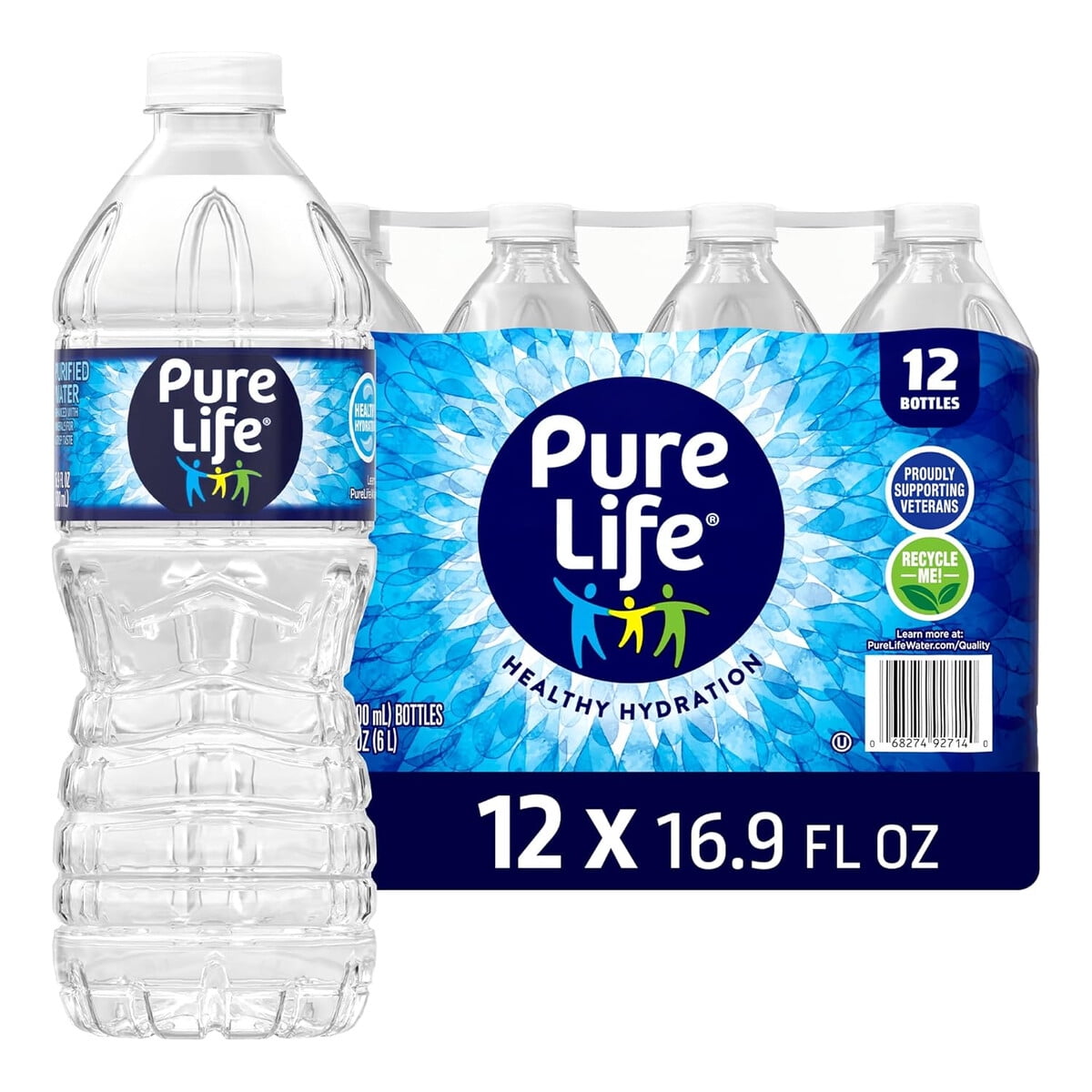 Agua Purificada Pure Life 12 Botellas 500ml Reciclable | Lider