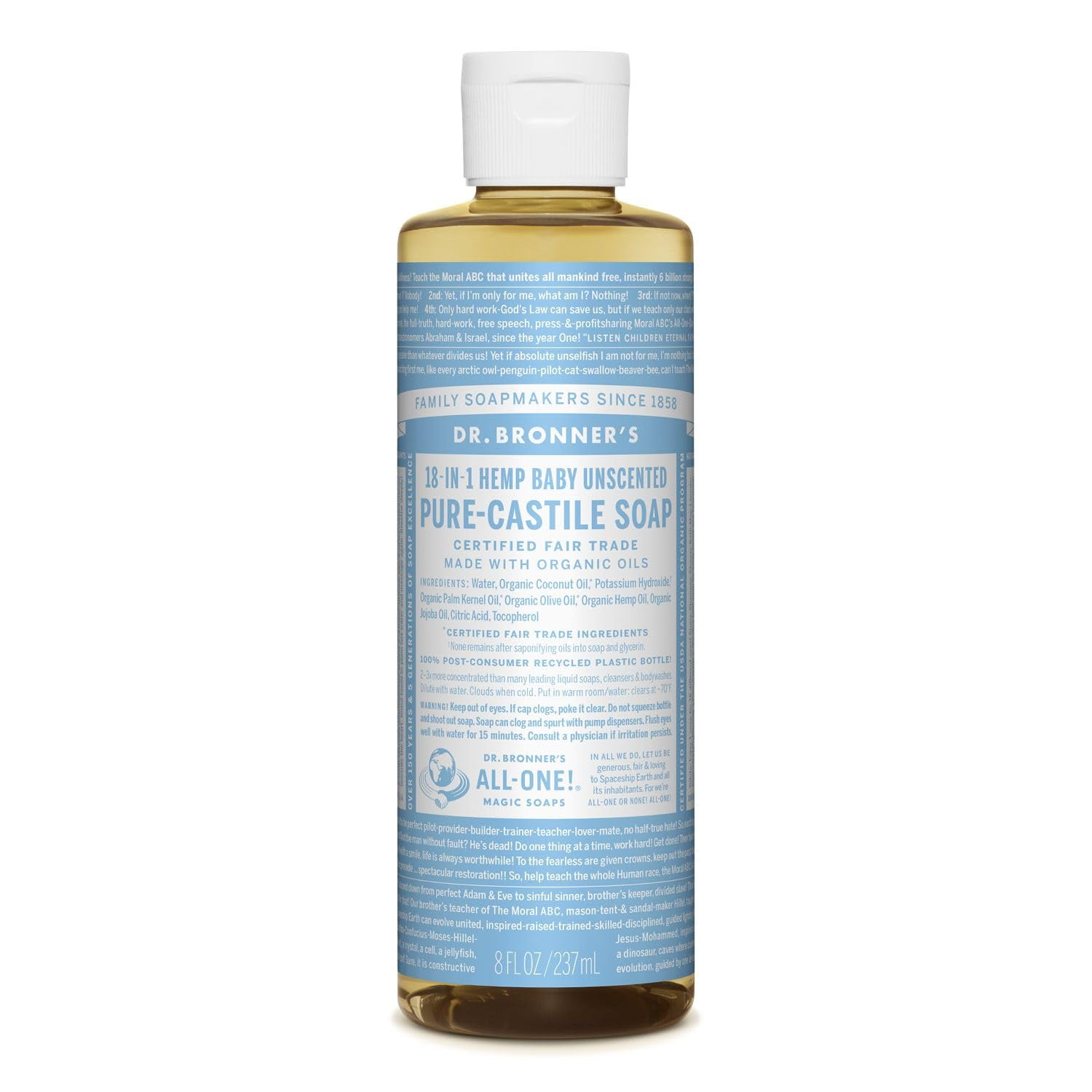 Jabón líquido Dr. Bronner's Pure-Castile Baby sin perfume 240 ml | Lider