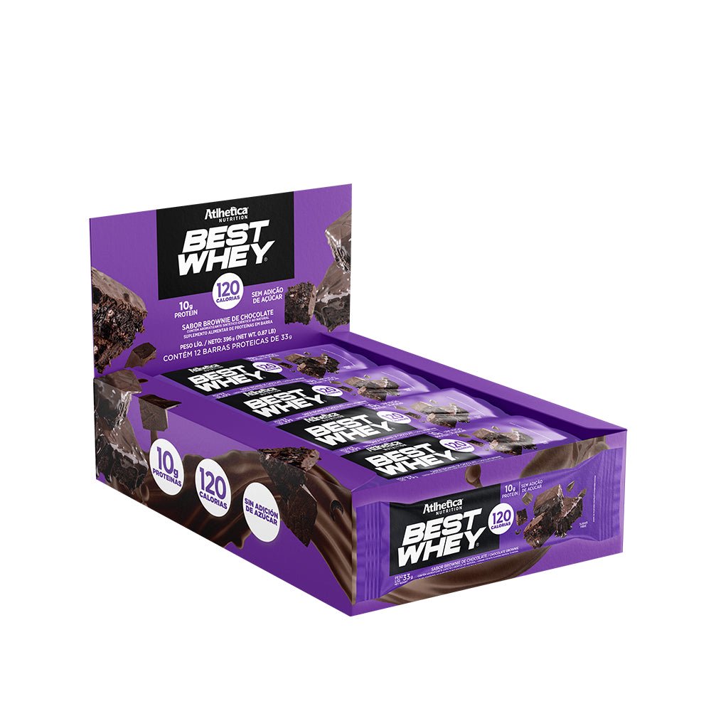 Box De 12 Barras Best Whey 10g Chocolate Brownie - Atlhetica | Lider