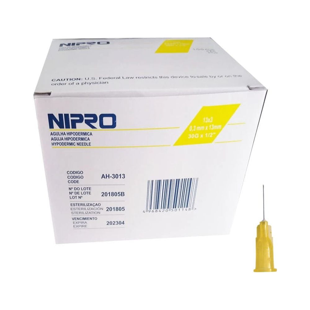 Aguja Hipodermica 30g X 1/2 Caja 100 Unidades | Lider