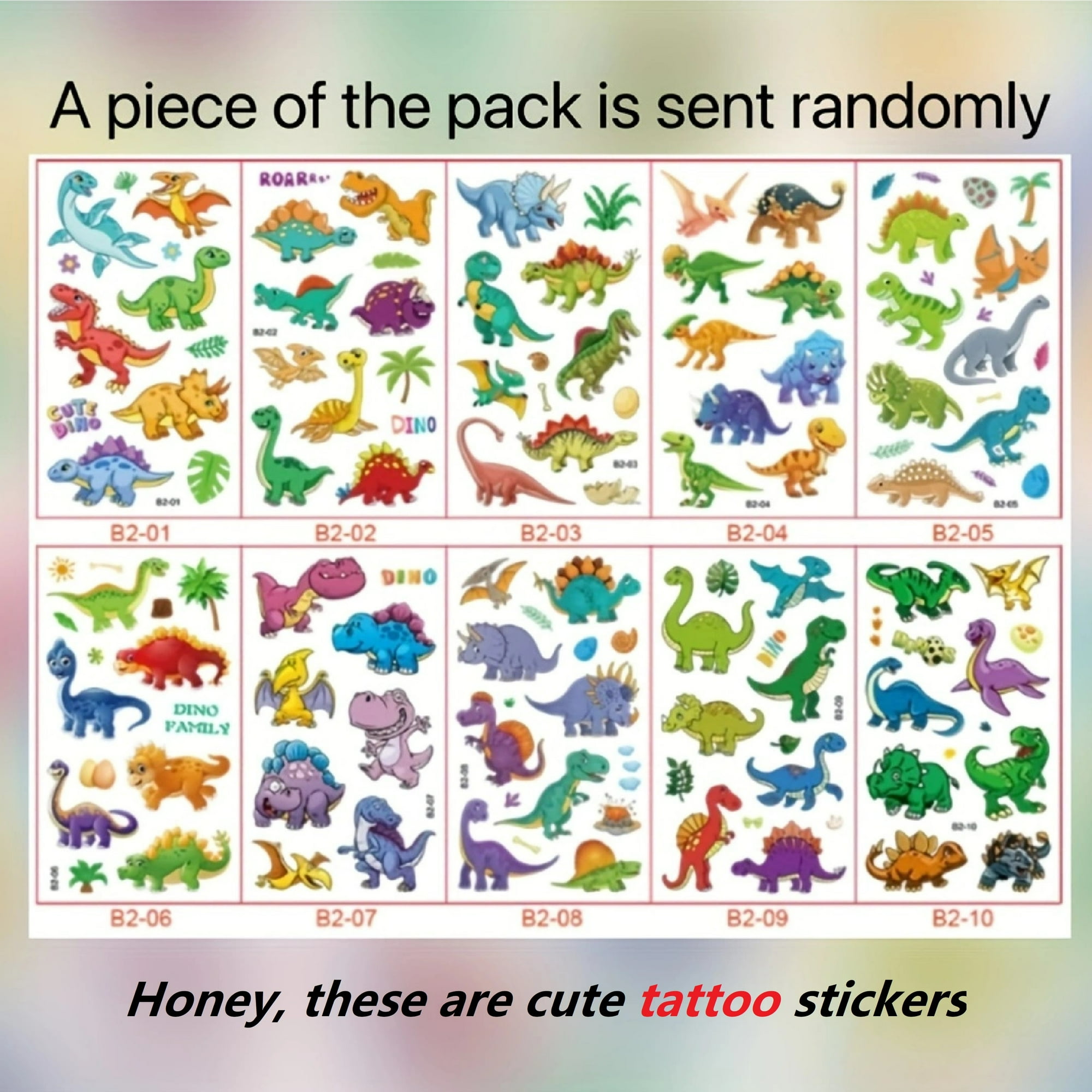 Cartoon Kids Tattoo Sticker Waterproof Sweat Dinosaur Animal ...