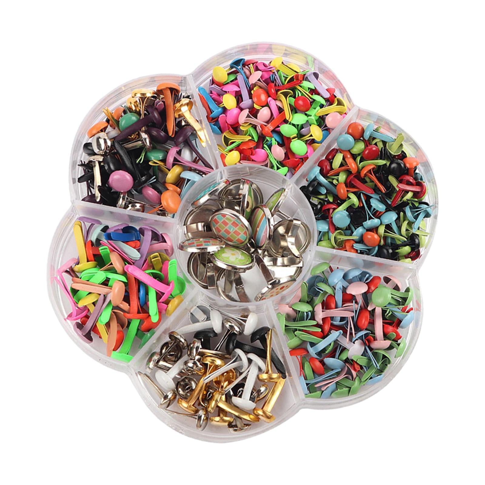 Metal Mini Brads Card Making Split Pin Rivet Smooth Paper Fastener ...