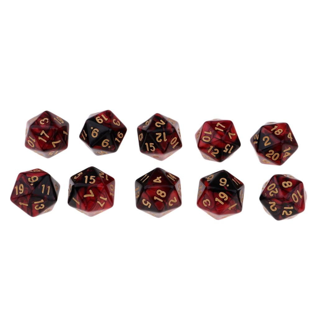 Dados De Poliedro De Dados De 20 Caras Para D&D TRPG Cup Game Rojo + Negro | Lider