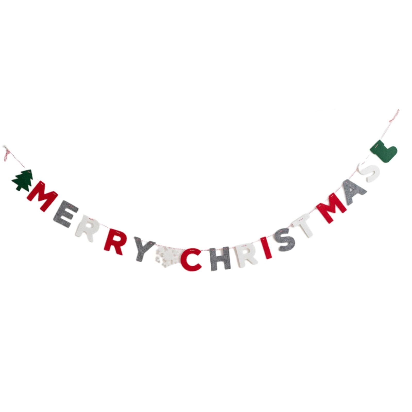 Feliz Navidad Tela Banner Banderines Boda Dibujos Animados Cortina ...
