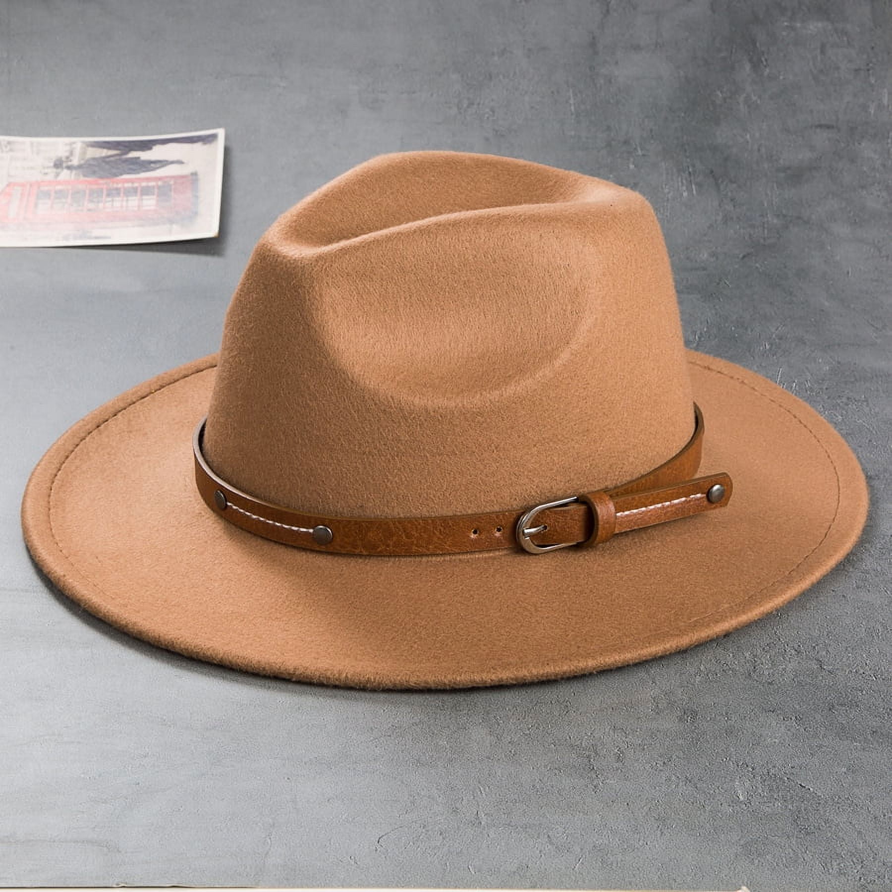 Vintage Felt Woolen Top Hat with Leather Buckle - Perfect for Jazz and ...