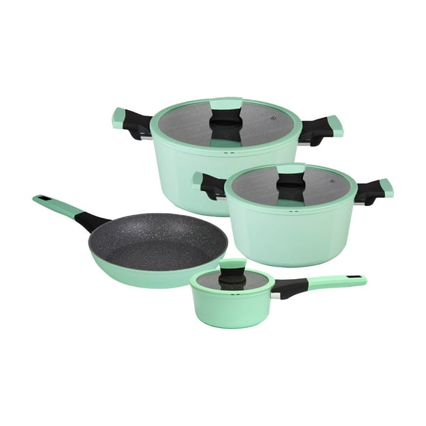 Bateria De Cocina 7 Piezas Soho Mint Aluminio Forjado | Lider