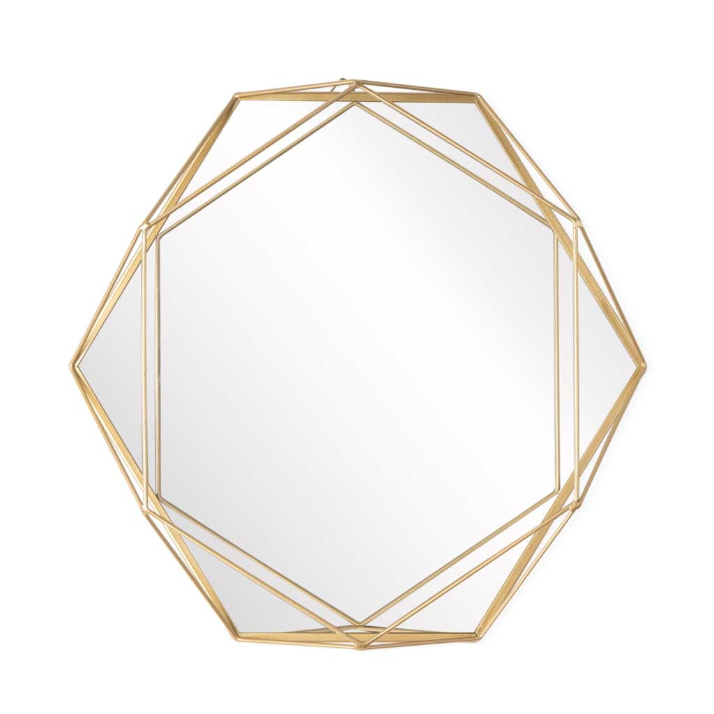 Espejo 3D Metal Dorado BVS | Lider