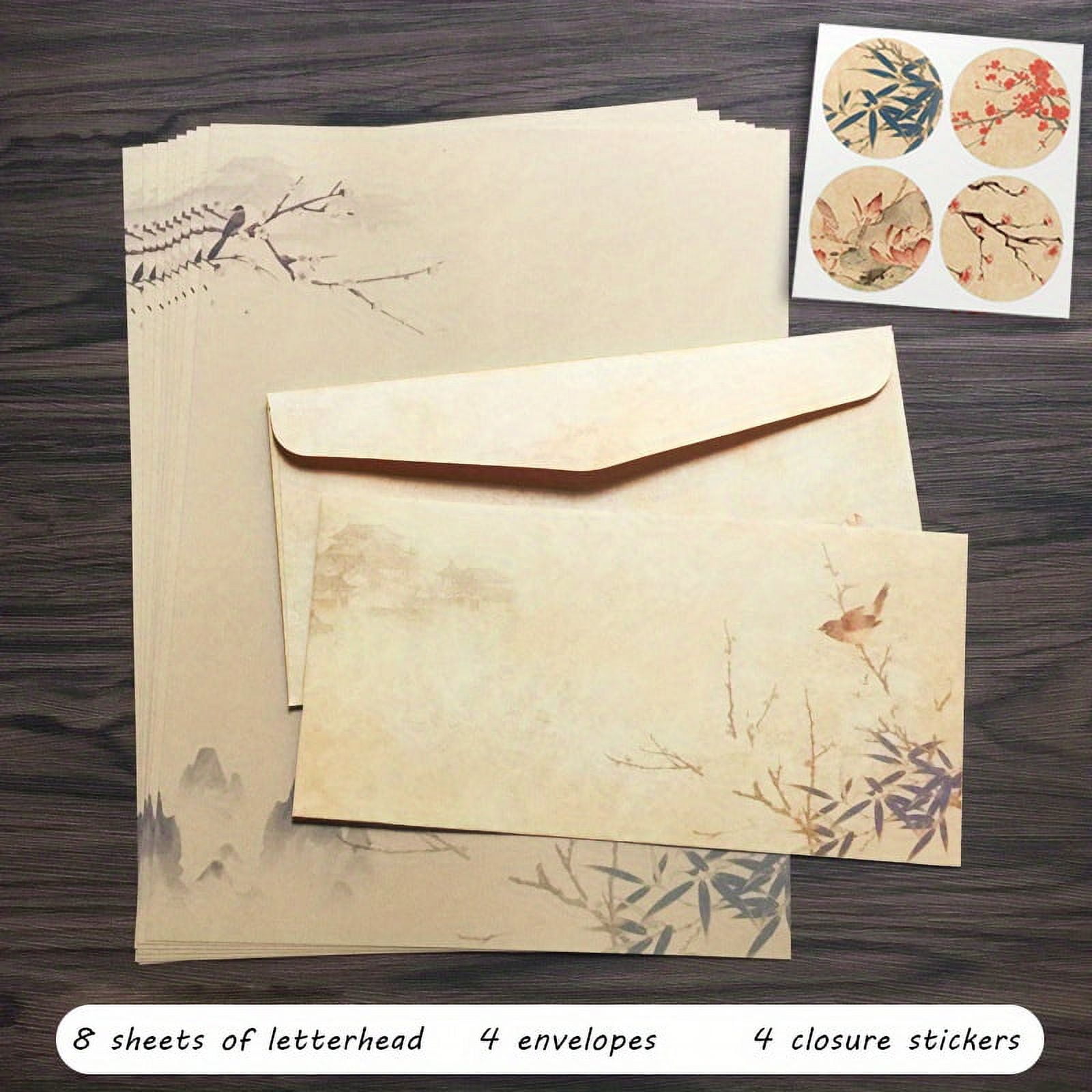Classic Vintage Stationery Set - 16 Pieces Including 8 Writing Papers ...