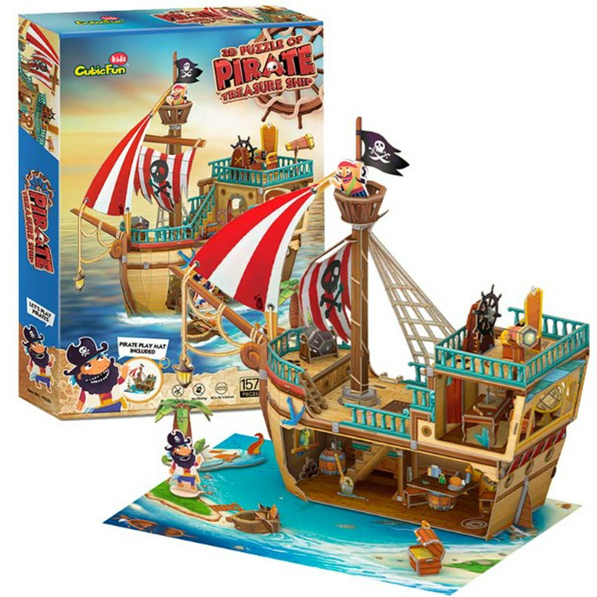 3D Puzzle Pirate Treasure Ship 157 Pieces P832h | Lider