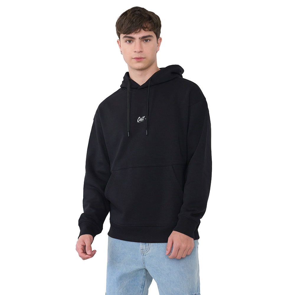 Polerón Hombre Oversize Cortes Print Negro Corona | Lider