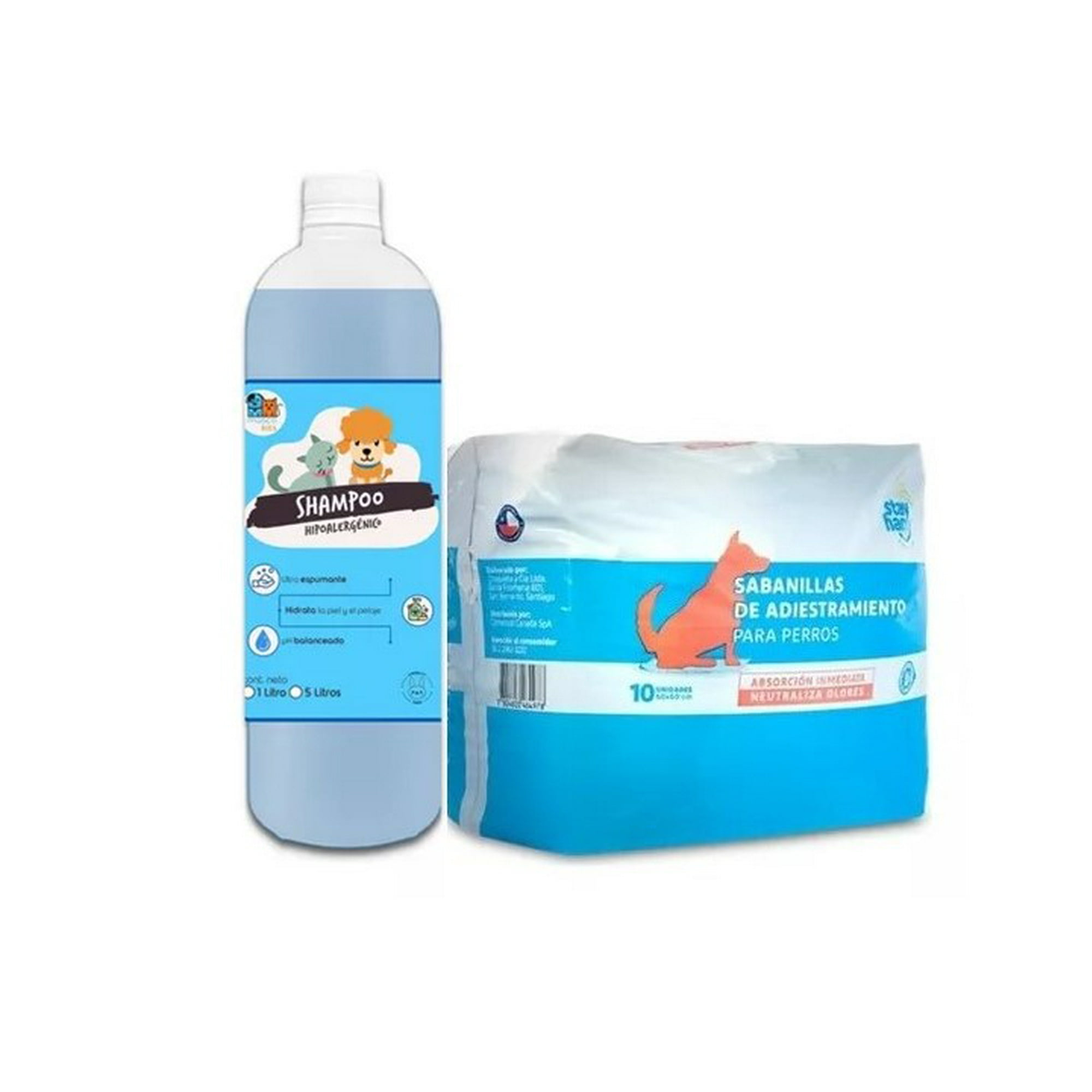 Kit Shampoo Perro Hipoalergenico 1lt + Sabanillas Absorbente | Lider