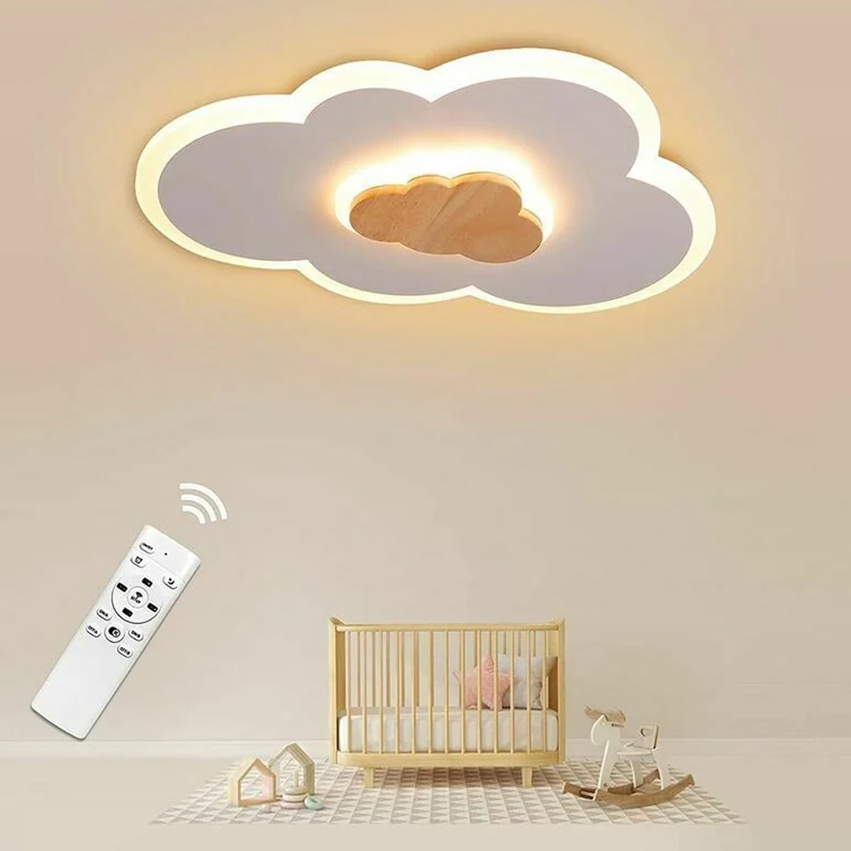 Lámpara de techo LED de nube de 40 cm, 20 W, con mando a distancia ...