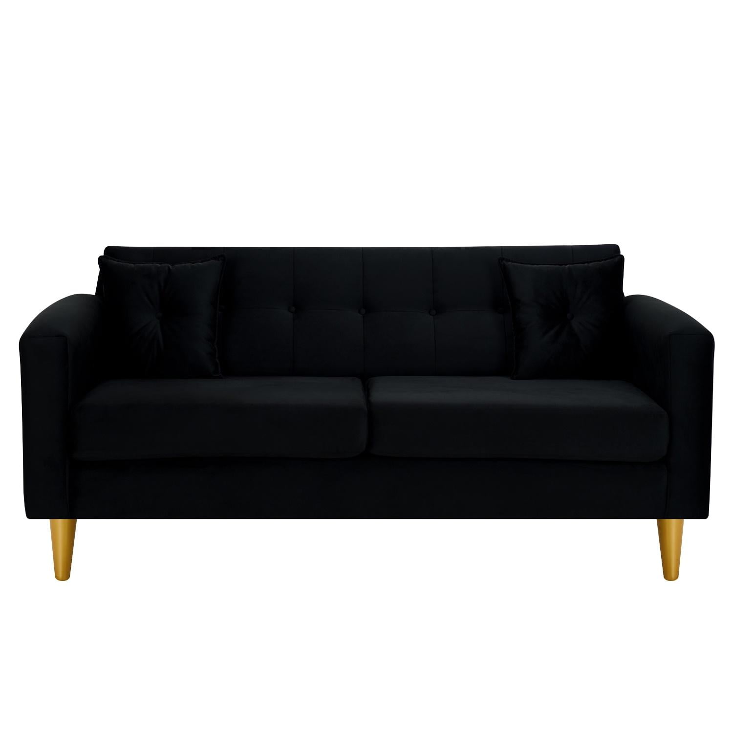 Sofa New Retro 3C Felpa 01 Negro | Lider