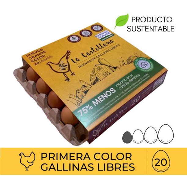 Huevos de Campo y Gallina Libre Grande Color, 20 Un | Lider