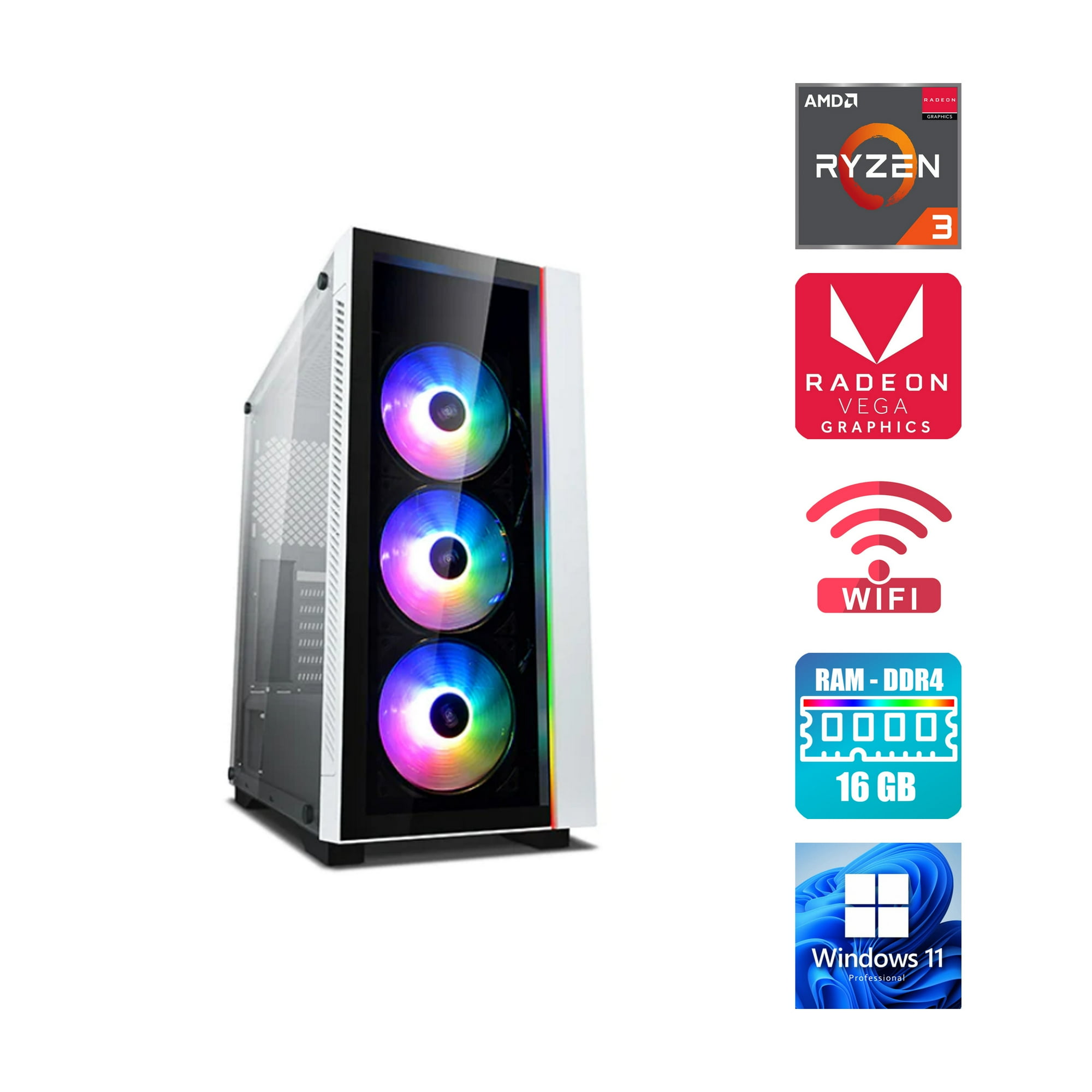 PC Gamer AMD Ryzen 3 3200G - Gráficos VEGA - 16 GB RAM - SSD 500GB M.2 ...