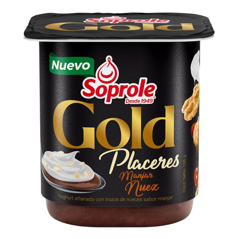 Yoghurt Gold Placeres Manjar Nuez, 155 g | Lider