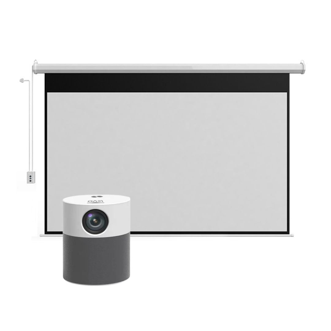 Pack Proyector Led 360º Full HD + Telón Electrico 100" LEVO | Lider