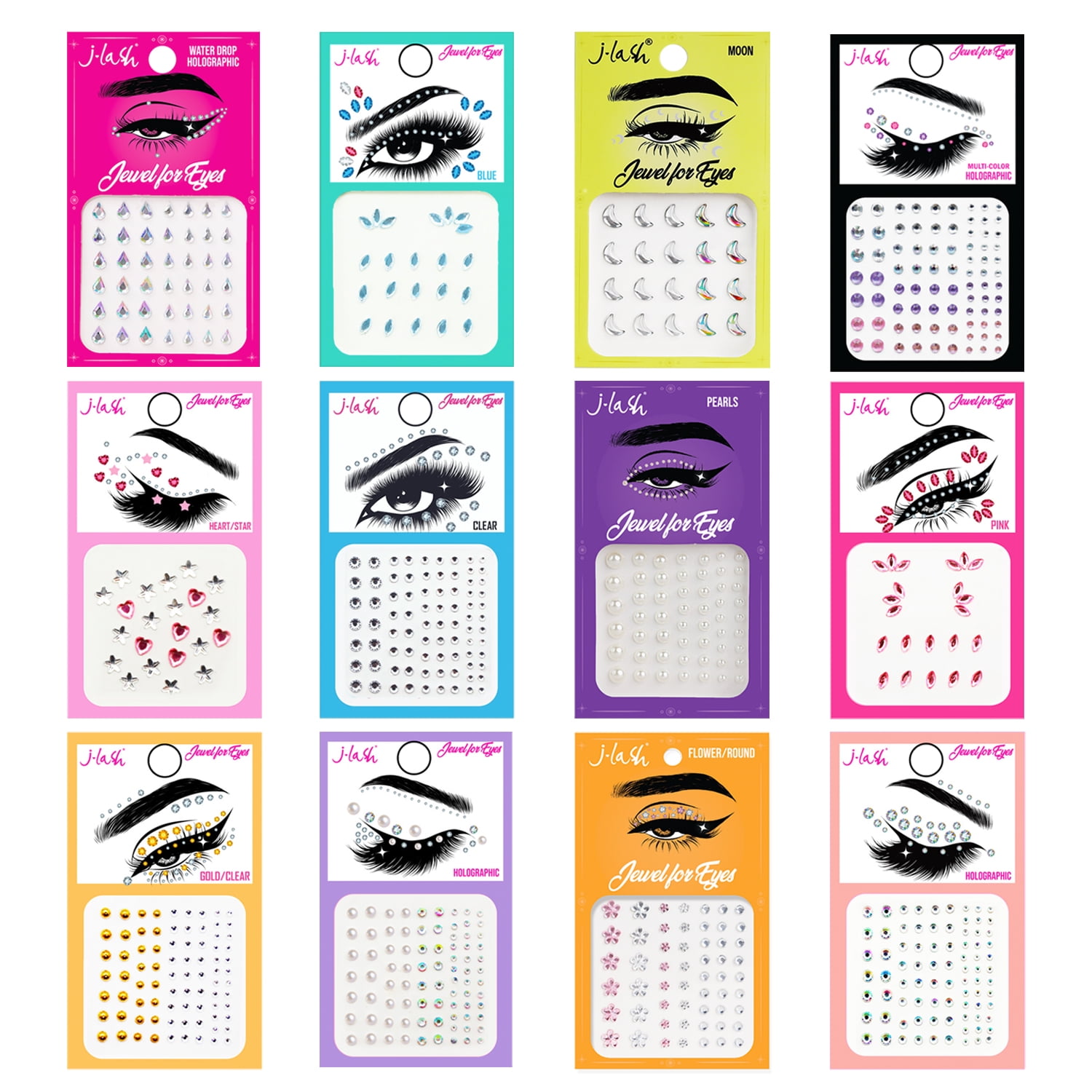 Set 12 unidades Stickers y Brillos para Rostro | Lider