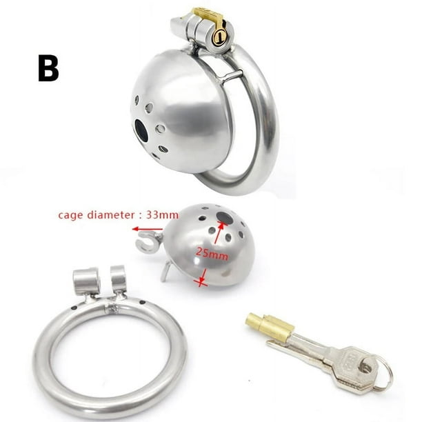 Chastity Cage Men Metal Sissy Lockable Chastity Belt Male Bondage Bdsm Cock Cage Penis Rings ...