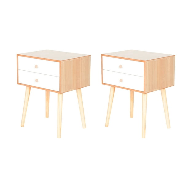 Pack de 2 Veladores Doble Eames Oak & White | Lider