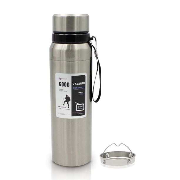 THERMO De Acero Inoxidable 1 Litro Agua Fría Y Caliente Plateado | Lider