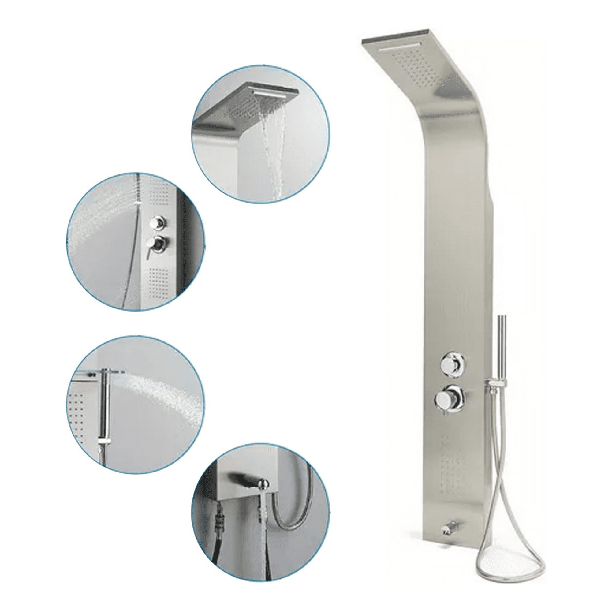 Ducha Columna Panel De 3 Jets Con Hidromasajes Torre Plateado | Lider