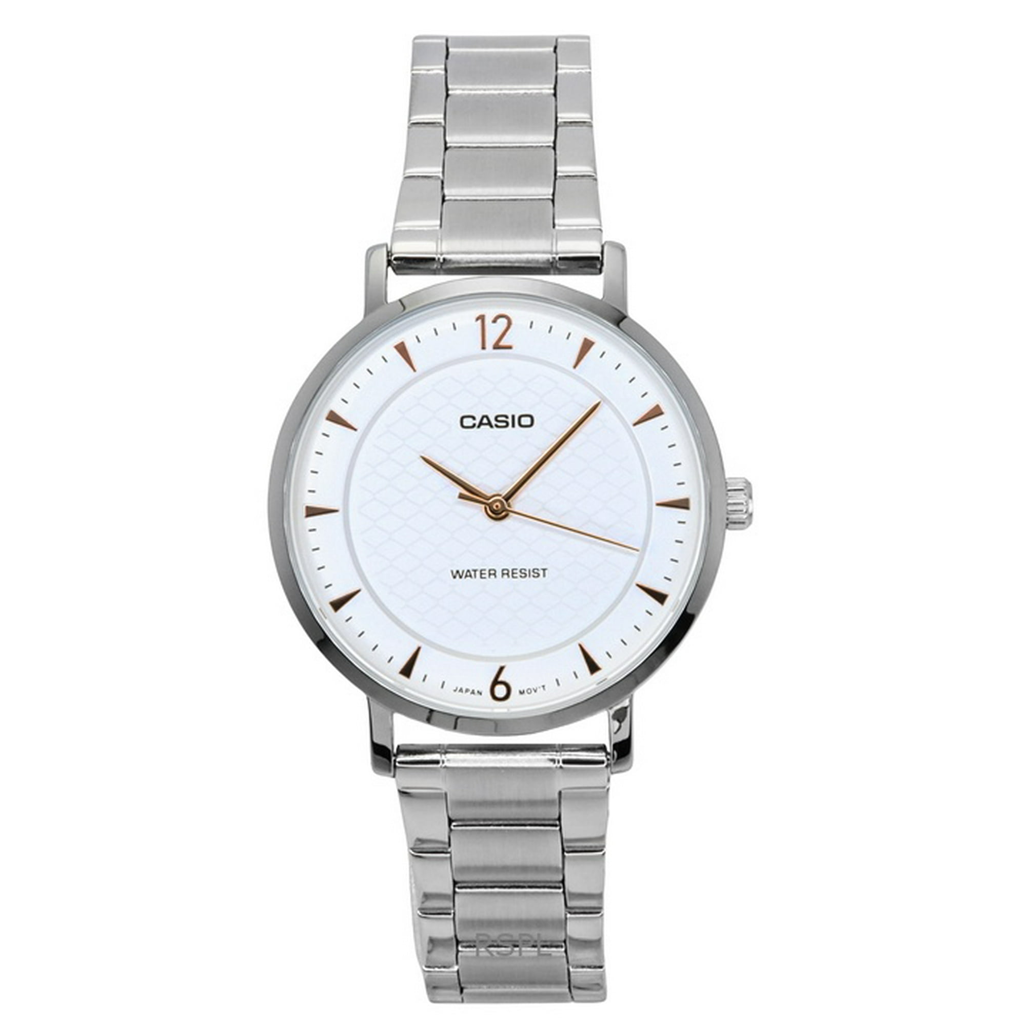 Reloj Casio Standard Analog Stainless Steel Cream Dial Quartz LTP-VT04D ...