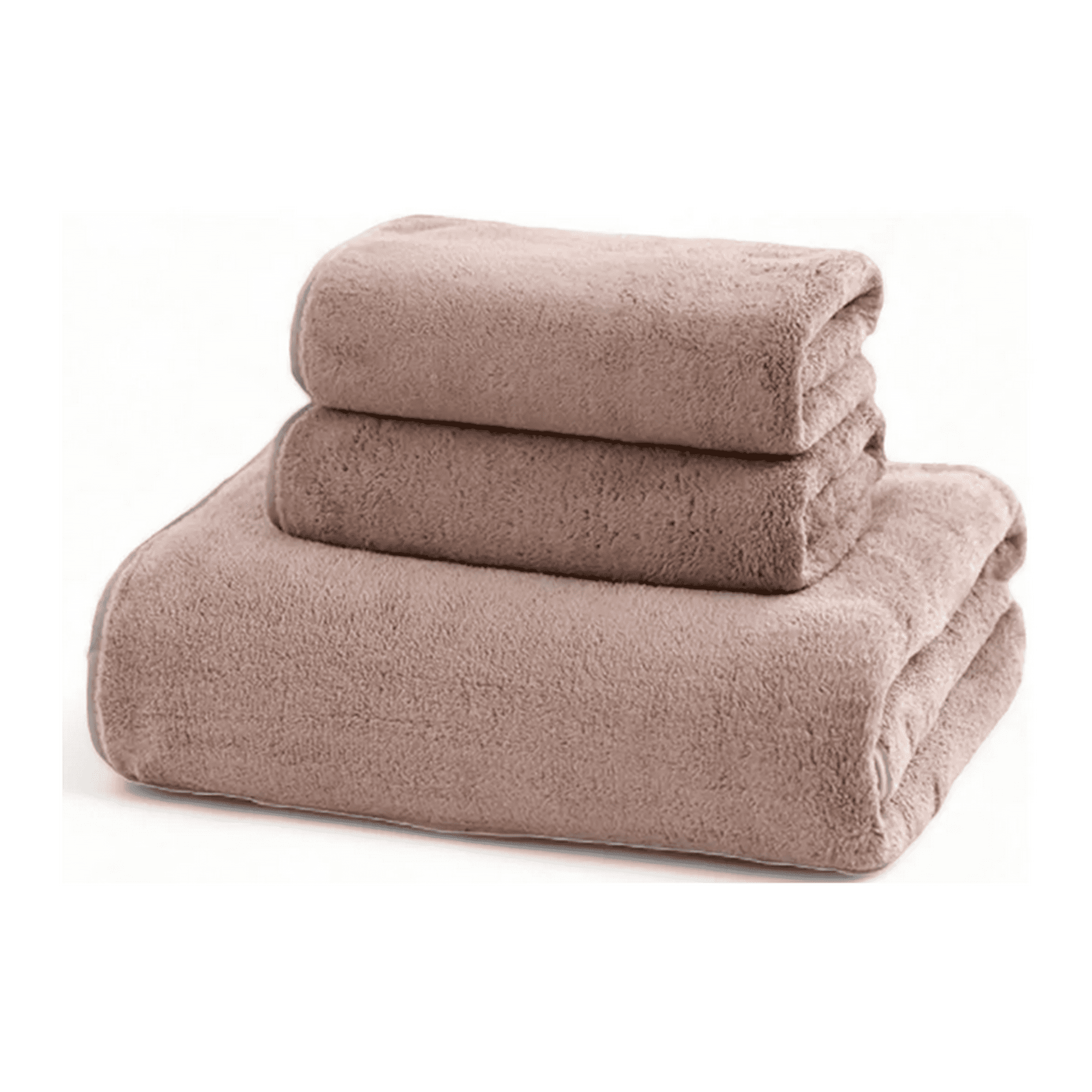 Set 3 Toallas Cara Manos Cuerpo Color Rosa Palo Liso | Lider