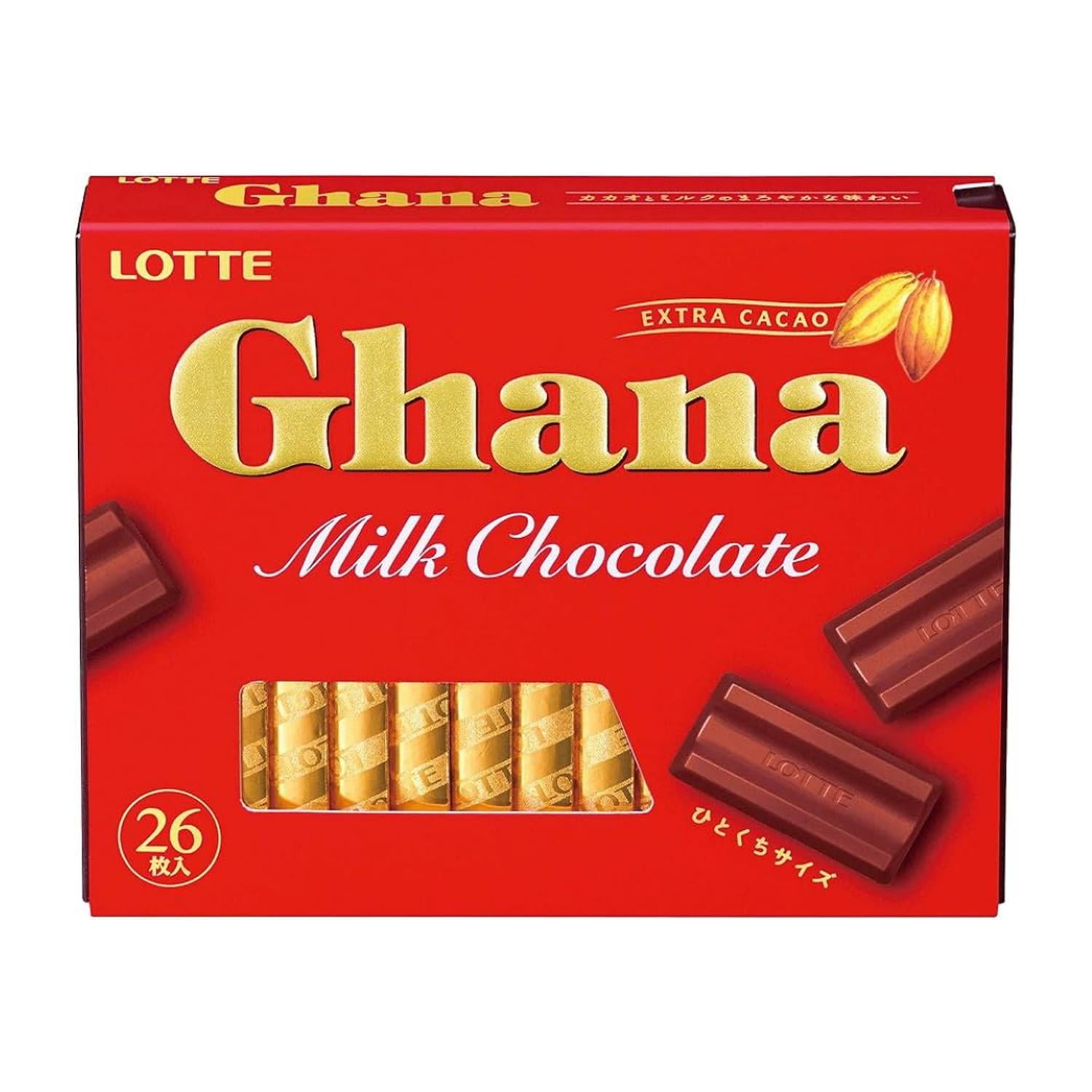 Chocolates Leche Extra Cacao Ghana Lotte 119 Gr 26 Unid. rojo | Lider