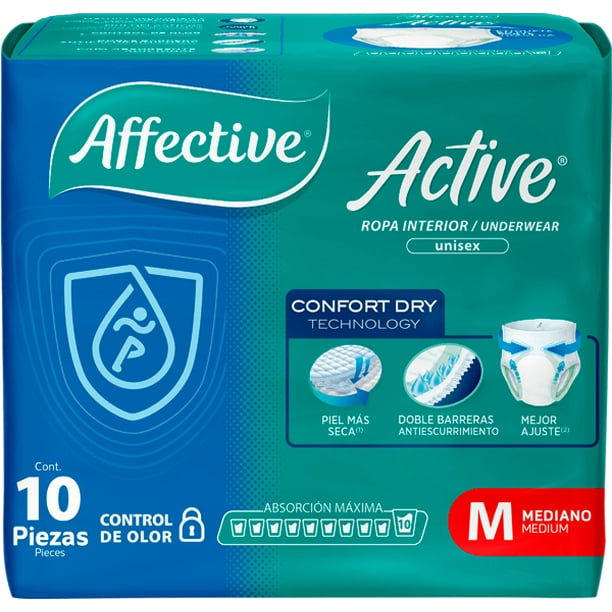 Pañales Para Adulto Affective Active Unisex Mediano 10pz | Lider