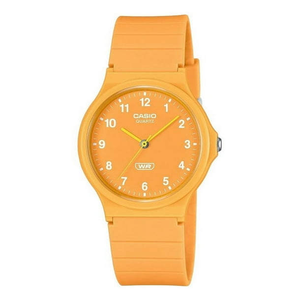 Reloj Casio POP Analog Bio Based Resin Strap Orange Dial Quartz MQ-24B ...
