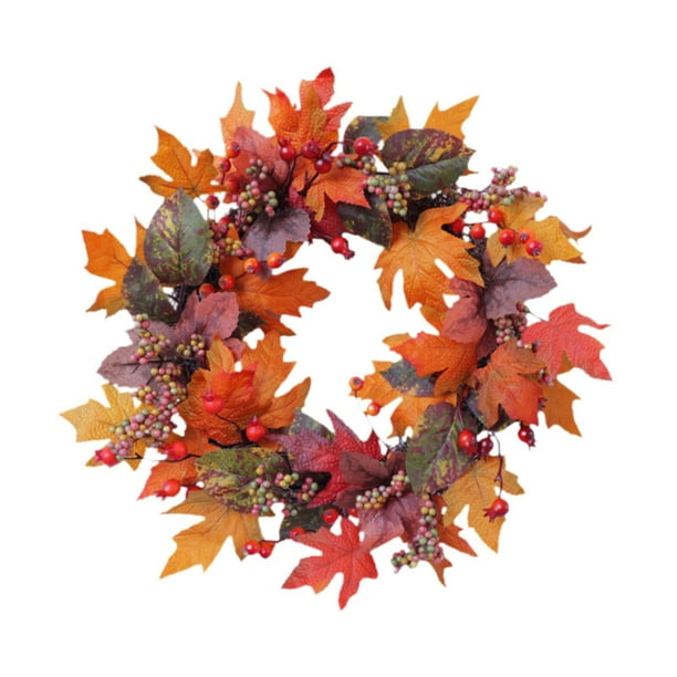 Corona De Hojas De Arce Y Bayas Para Puerta De Entrada, Para Comedor ...