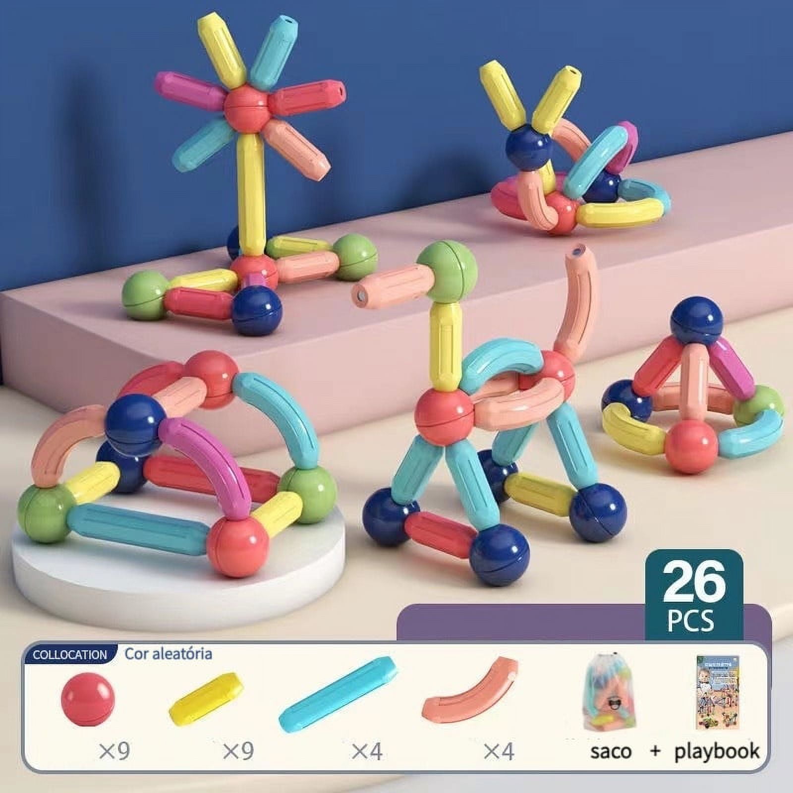 Large Particle Magnetic Building Blocks Magnetic Stick Building Blocks ...