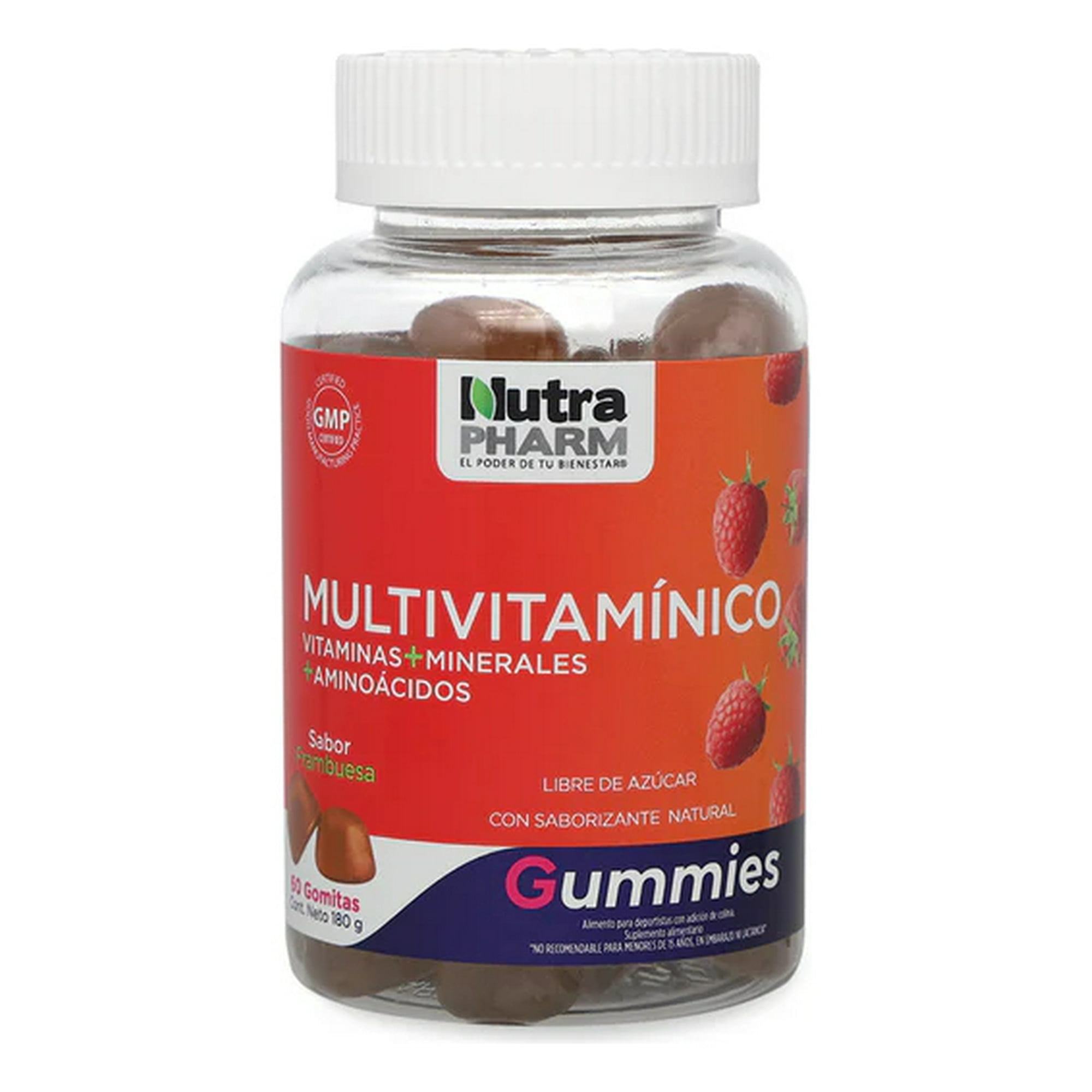 Nutra Pharm Multivitamínico Gomitas Frambuesa 60u | Lider
