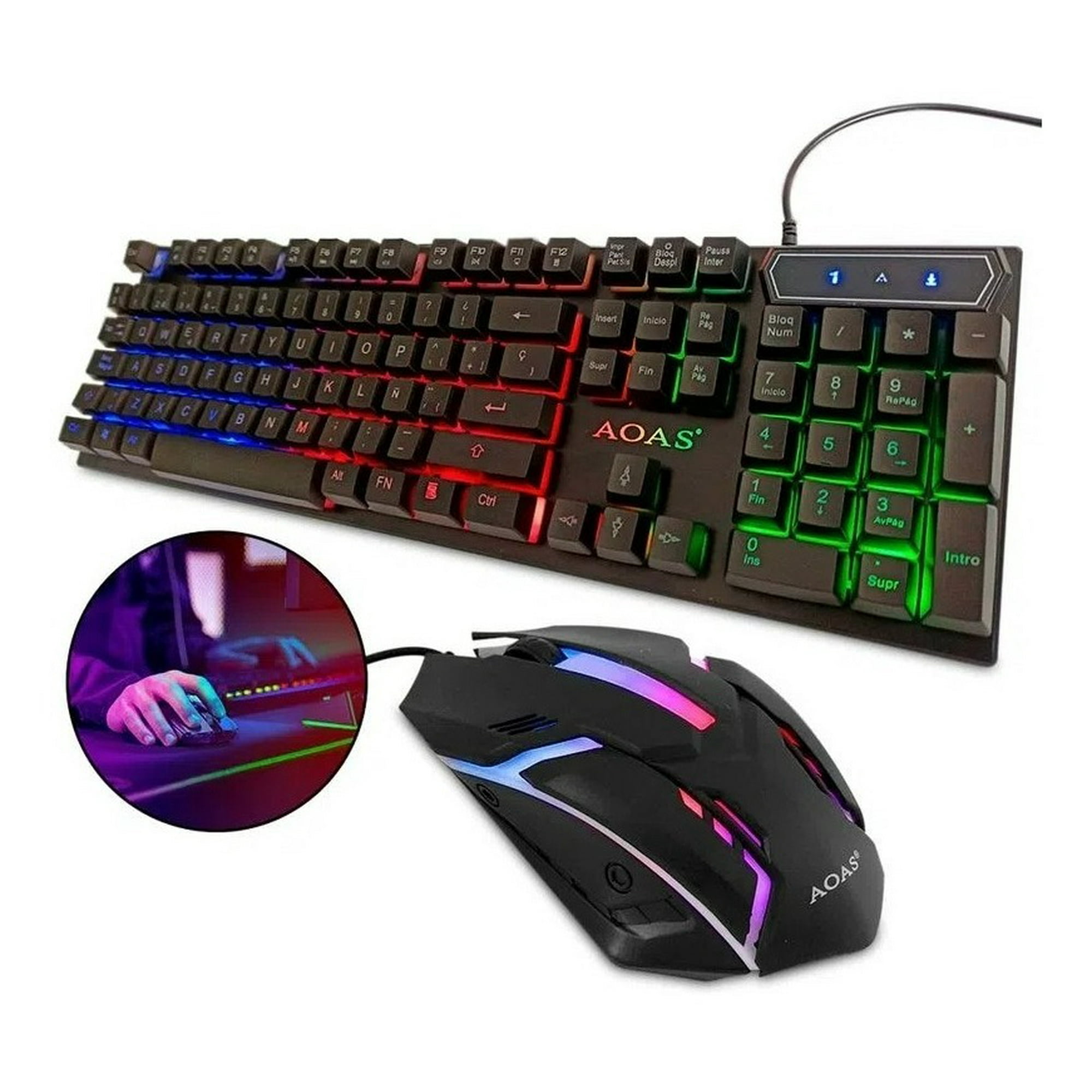 Pack Teclado + Mouse Kit Gamer Retroiluminado Led Rgb | Lider