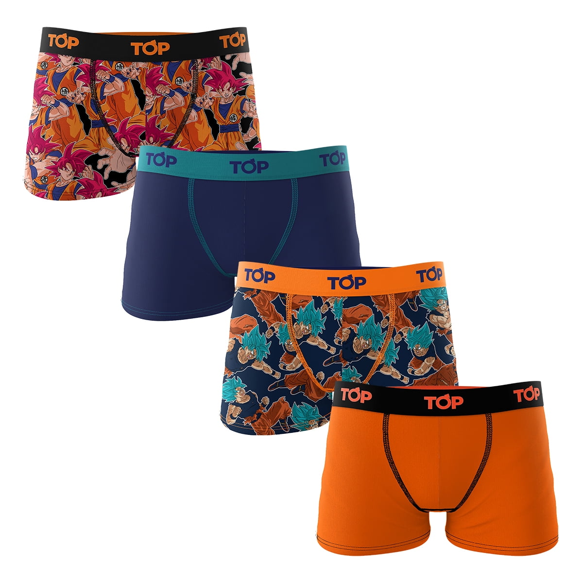 Bóxer Niño Algodón Dragon Ball Super Pack 4 Goku C8 Talla 10 | Lider