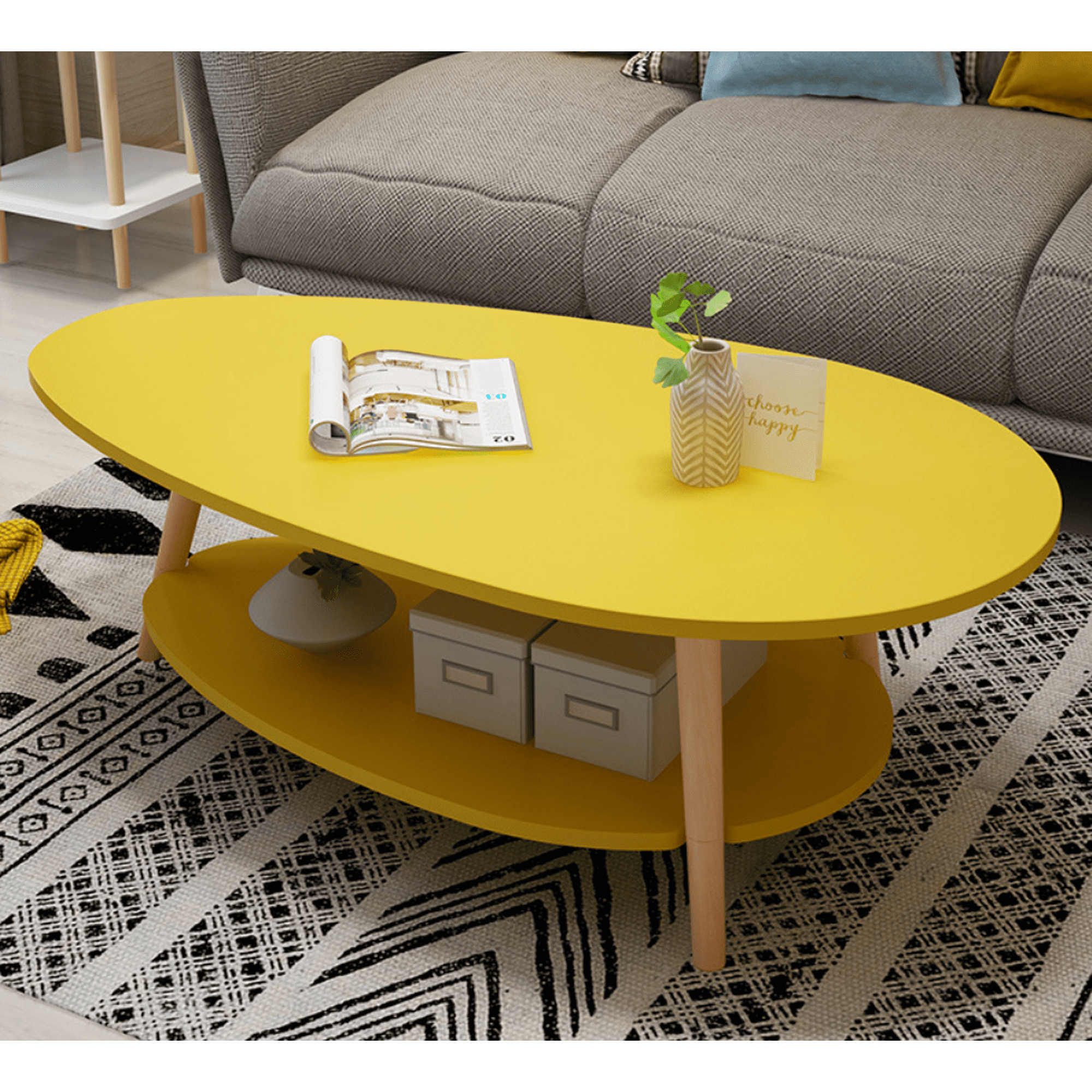 Mesa de Centro Classic Tipo Eames Amarilla | Lider