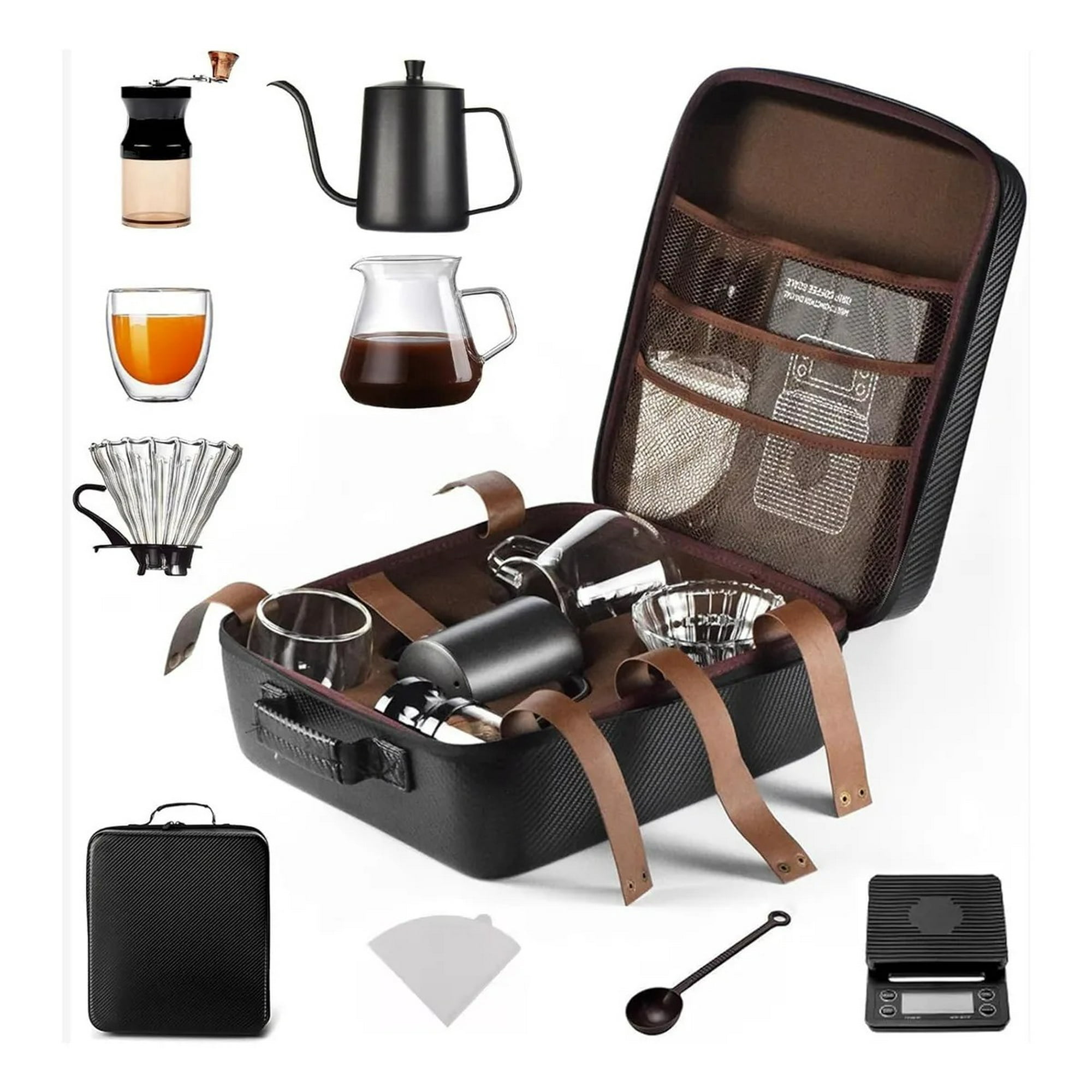 Kit De Cafetera Manual 9 Piezas Portatil Para Camping Viajes | Lider