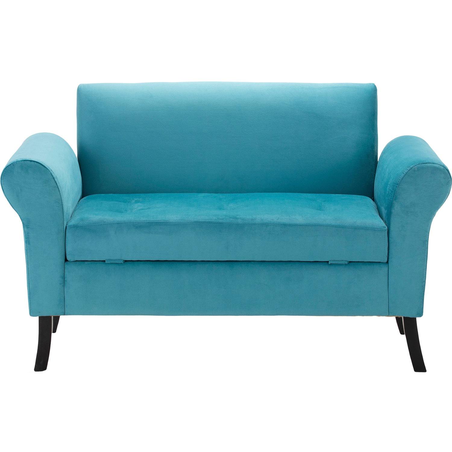 Banqueta Baul + Respaldo Lua 2C Felpa 20 Turquesa | Lider