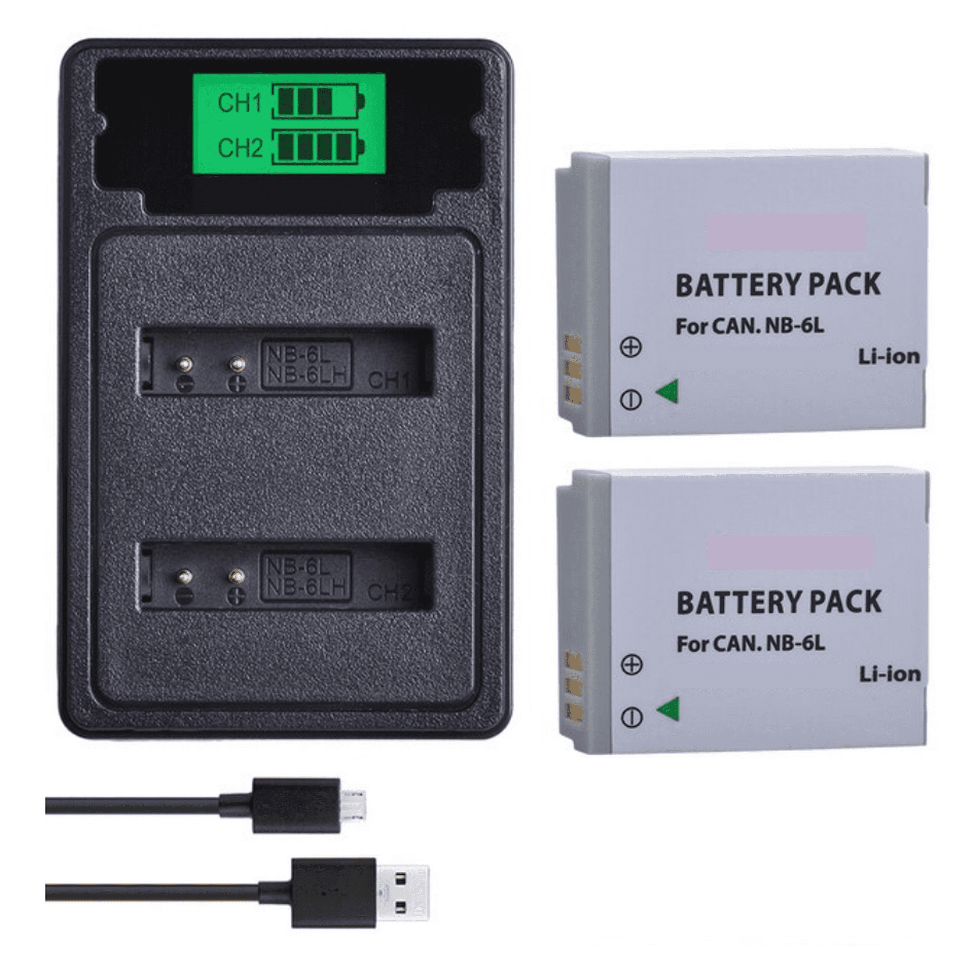 2 Baterías NB-6L + Cargador Doble CB-2LYE Alternativo Canon | Lider